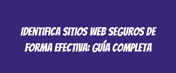 Identifica sitios web seguros de forma efectiva: guía completa